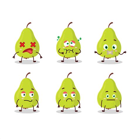 Green Pear Cartoon Character With Nope Expression 26973709 Vector Art At Vecteezy