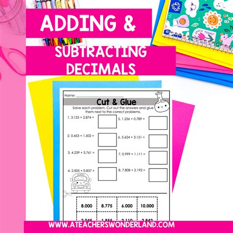 how to use adding and subtracting decimals worksheets to make spiral review test prep and