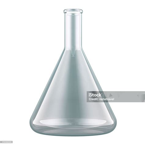 빈 원뿔형 플라스크 화학 실험실 유리 제품 흰색 배경에 고립된 3d 렌더링 0명에 대한 스톡 사진 및 기타 이미지 0명 3