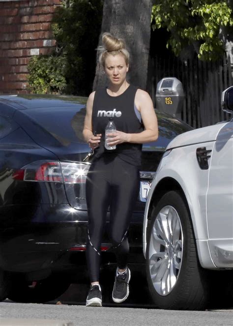 Kaley Cuoco In A Black Leggings Leaves A Workout Session In La 0418