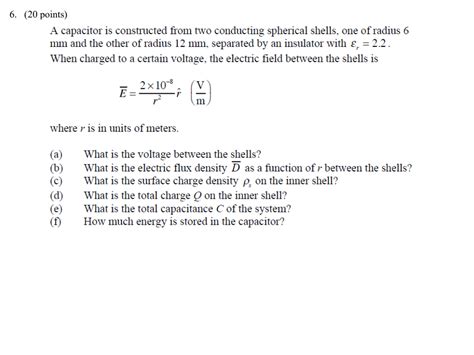 [solved] 20 Points A Capacitor Is Constructed From Two