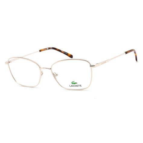 Lacoste Unisex Eyeglasses Full Rim Butterfly Light Gold Metal Frame