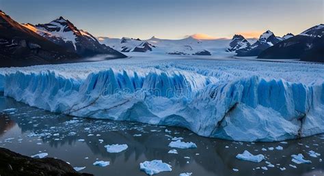 Perito Moreno Glacier At Sunrise Stock Illustration Illustration Of
