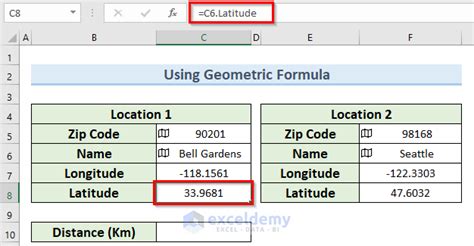 How To Find The Distance Between Zip Codes Using A Formula In Excel 2