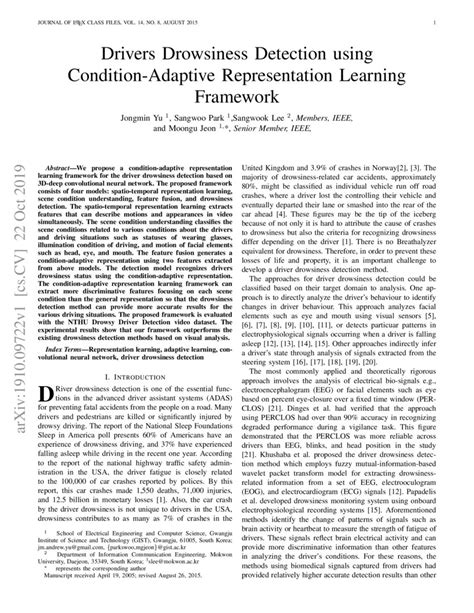 drivers drowsiness detection using condition adaptive representation learning framework deepai