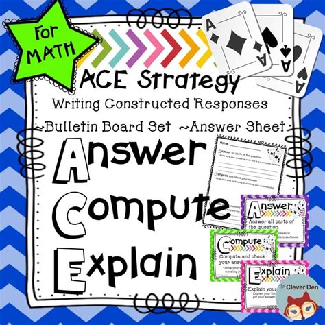 Ace Math Strategy Writing Constructed Responses By The Clever Den