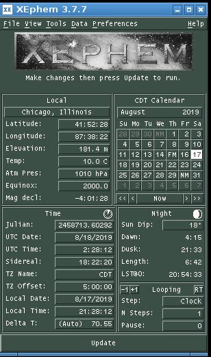 Ah Xephem On A Raspberry Pi Astronomy Software And Computers Cloudy Nights