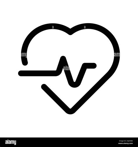 Heart Rate Icon Set In Thin Line Outline Style And Linear Vector Sign