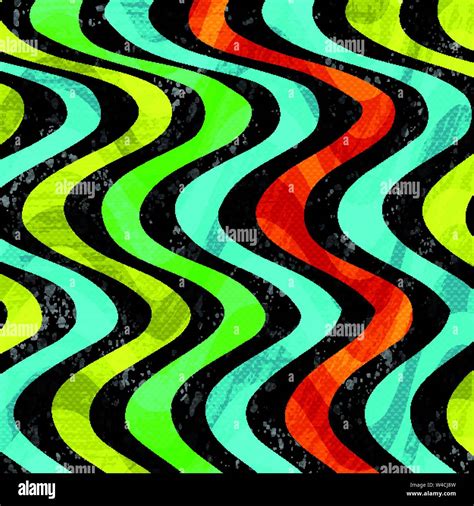 Undulating Colored Lines On A Black Background Abstract Geometric Background Vector