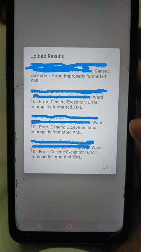 error generic exception improperly formatted xml kobocollect android app offline data