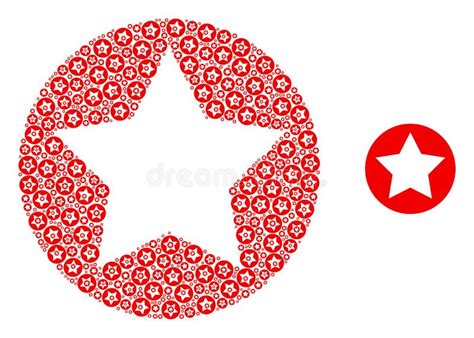 Rounded Star Recursion Collage Of Self Icons Stock Vector Illustration Of Figure Mosaic