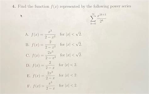 solved 4 find the function f x represented by the