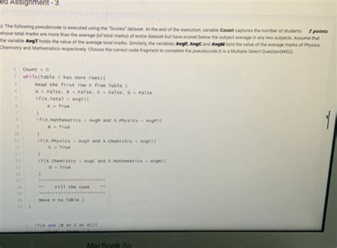 Ed Assignment 3 The Following Pseudocode Is Studyx