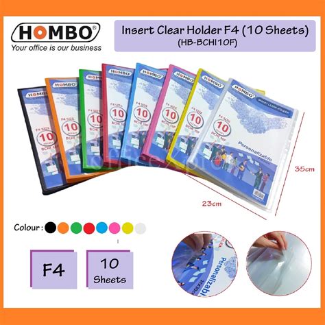 Insert Clear Holder A4 F4 102040 Sheetspocket Plastic Mapdocument