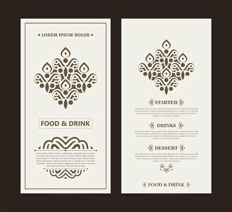 Premium Vector Menu Layout With Ornamental Elements