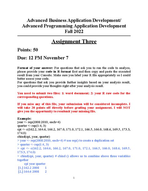 Assignment 3 Dr Yen Yao Wang Advanced Business Application