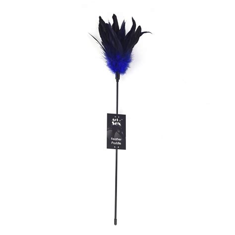 Лоскітка з пером півня Art Of Sex Feather Paddle синя So6612 купити в секс шопі Реве та стогне