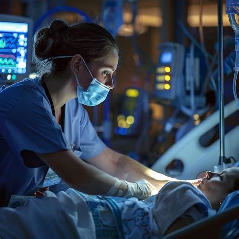 Nurse Monitoring Patients Vital Signs Premium Ai Generated Image