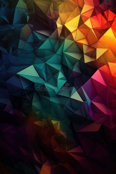 Abstract Background Colorful Triangles 3d Vertical Background Stock Illustration