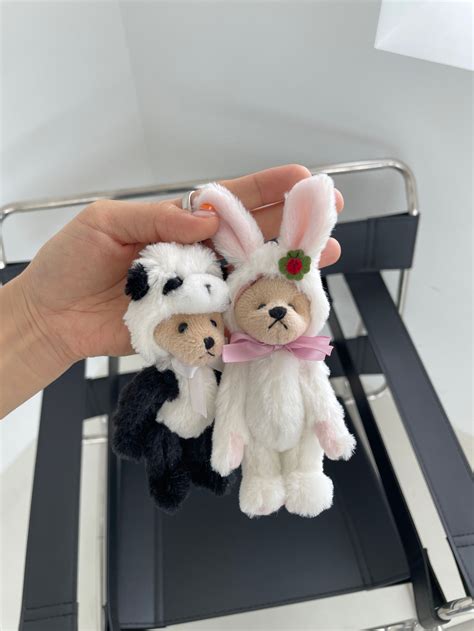 유즈팔레트 [당일] 팬더 토끼 판다 미니 곰돌이 곰 인형 키링 커플 키홀더 가방 고리 백참 열쇠고리 가방참