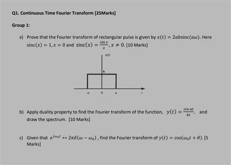 Solved Q Continuous Time Fourier Transform Marks Group Chegg