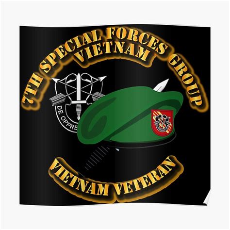 Sof 7th Sfg Vn Beret Dagger Dui V1 Poster For Sale By Twix123844 Redbubble