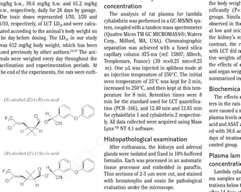 Chemical Structure Of Lambda Cyhalothrin Download Scientific Diagram