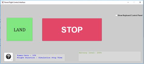using the flight control interface to start the drone matlab and simulink