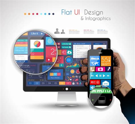 Ui Flat Design Elements For Web Infographics Stock Vector