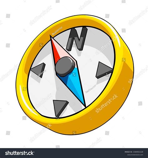 Compass Icon Three Quarter View Concept Exploration Stock Vector