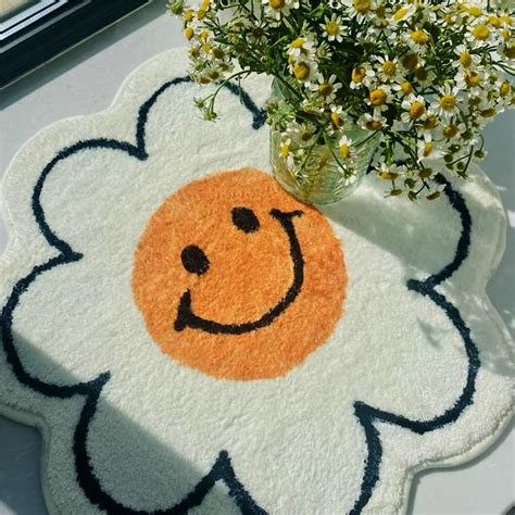 미니멀 귀여운 사계절 플라워 스마일 러그 카페트 발매트 Kl01 인테리어 소품 집들이 선물 에이블리