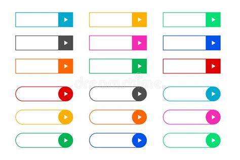 Line Style Colorful Web Play Button Icon With Blank Space Stock Vector Illustration Of Website