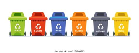 Trash Can Garbage Sorting Vector Graphics Stock Vector Royalty Free