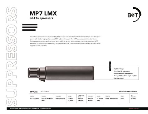 Bandt Hk Mp7 Lmx Suppressor 46x30mm Sd 123198 Us Axarms