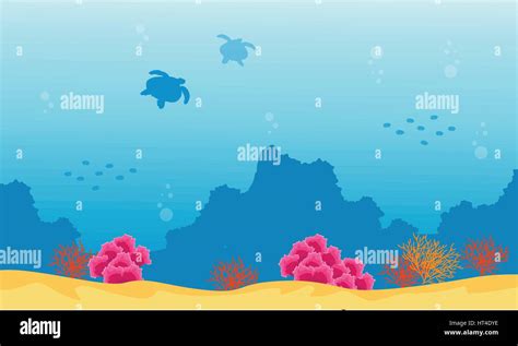 Coral Reef Turtle Stock Vector Images Alamy