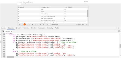 Javascript Hiding Showing Kendo Grid Scrollbar Stack Overflow
