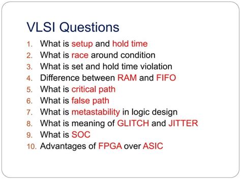 Vlsi Domain Interview Questionspptx Programming Languages Computing