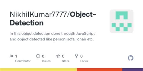 github nikhilkumar7777 object detection in this object detection