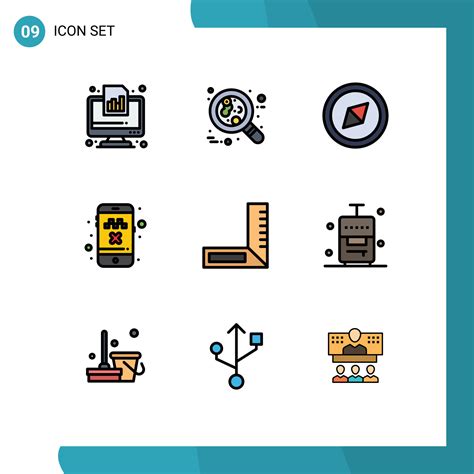 Filledline Flat Color Pack Of 9 Universal Symbols Of Engineering Carpenter Leukemia Transport