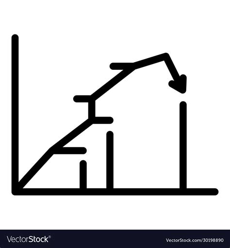 Regression Business Icon Outline Style Royalty Free Vector