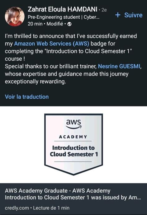 Nesrine Guesmi On Linkedin Awsacademy Verifiedbadges