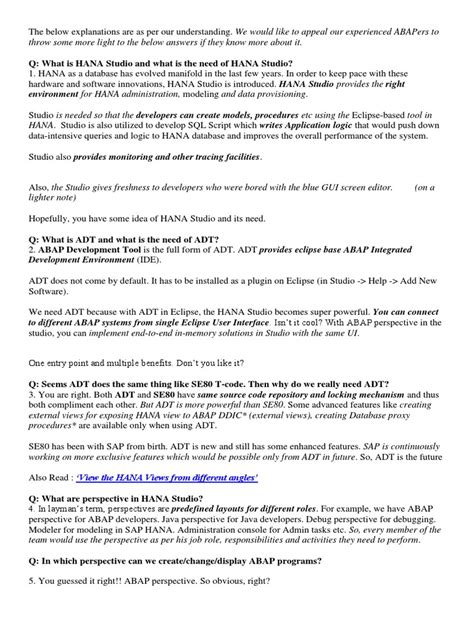 Abap On Hana Pdf Databases Data Model