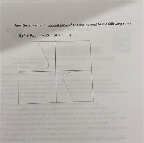 Solved Find The Equation In General Form Of The Line Normal