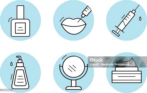 벡터 그래픽의 집합입니다 평평하고 윤곽이 있으며 얇고 선형적인 디자인의 아이콘입니다 미용 술 피부 관리 간단한 격리 된 아이콘입니다 웹 사이트에 대한 개념 그림입니다 기호