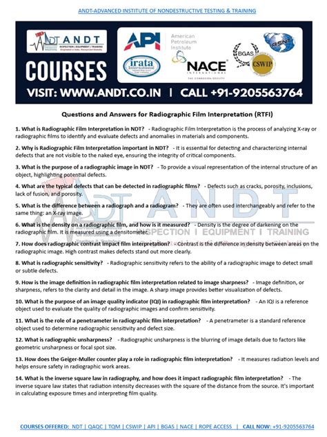 Rtfi Question And Answer Download Free Pdf Radiography Nondestructive Testing