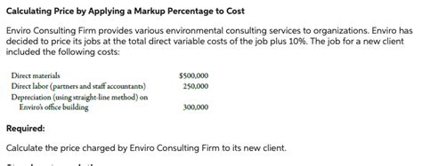 Solved Calculating Price By Applying A Markup Percentage To Chegg Com