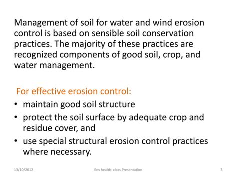 Control Of Soil Erosion PPTX