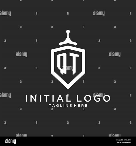 QT Monogram Logo Initial With Shield Guard Shape Design Ideas Stock Vector Image Art Alamy