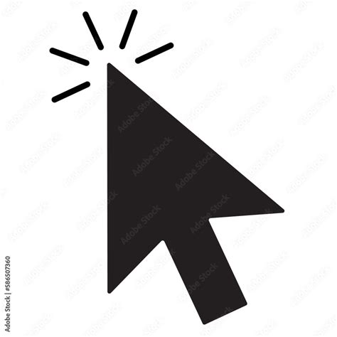 Cursor Pointer Click Icon Flat Style Simple Black Color Trendy Mouse Arrow Vector Graphic