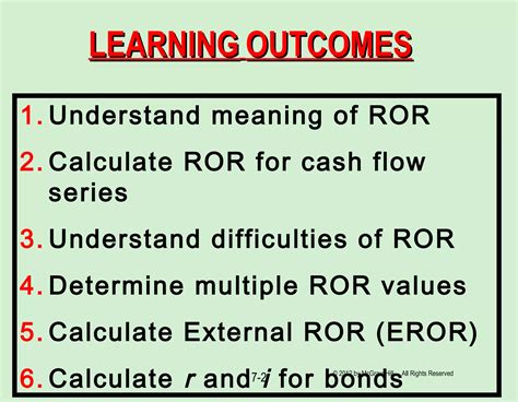 Chapter 7 Ror Analysis For A Single Alternative Ppt